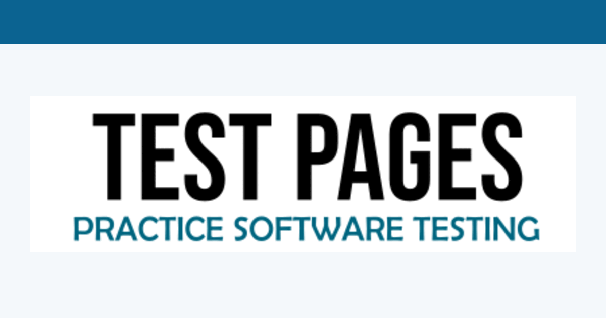 HTML Form Test Page | Test Pages